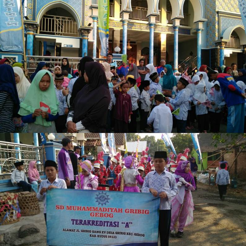 Suka Cita Siswa SD Muhammadiyah Birrul Walidain Ikuti Pawai Muharam | Muhammadiyah Jateng