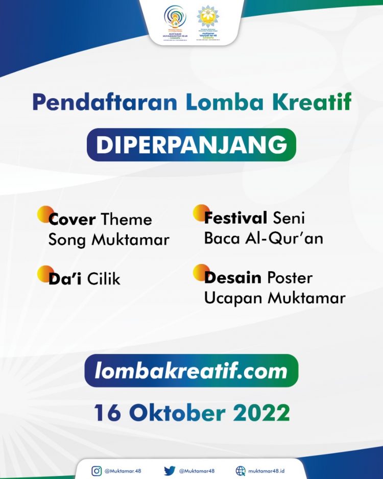 Ikutilah Lomba Kreatif Muktamar Muhammadiyah dan 'Aisyiyah ke 48, Dapatkan Hadiah Menarik ...